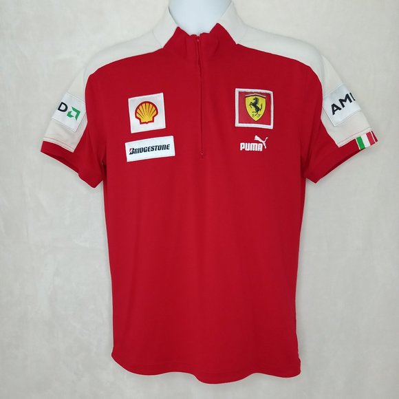 Puma | Shirts | Puma Ferrari F Shell Amd Red Short Sleeve Polo Shirt S ...